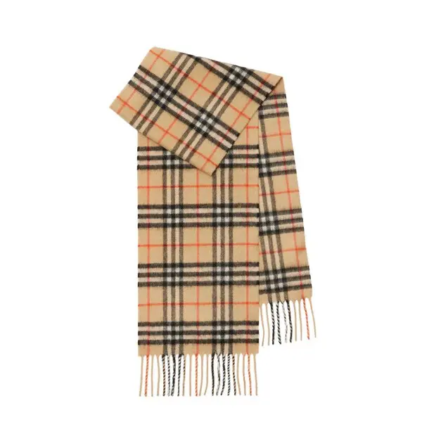 Burberry Classic Plaid Pure Cashmere Scarf - Nude
