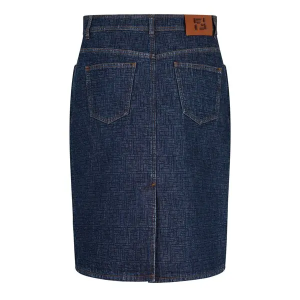 Fendi Ff Monogram Denim Skirt