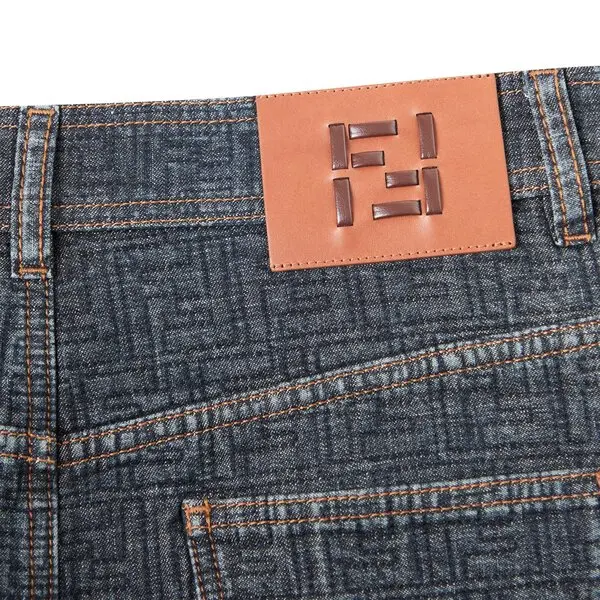Fendi Ff Monogram Denim Skirt