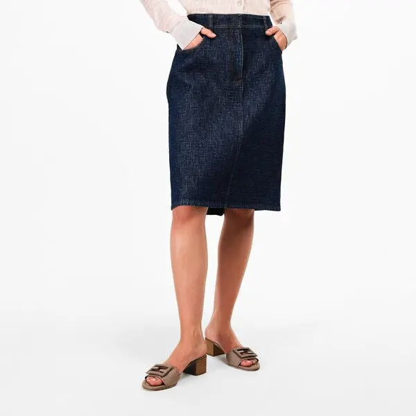 Fendi Ff Monogram Denim Skirt