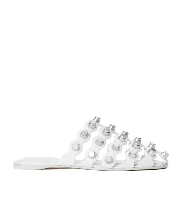 Alexander Wang Rexa Cage Slide Flats - White