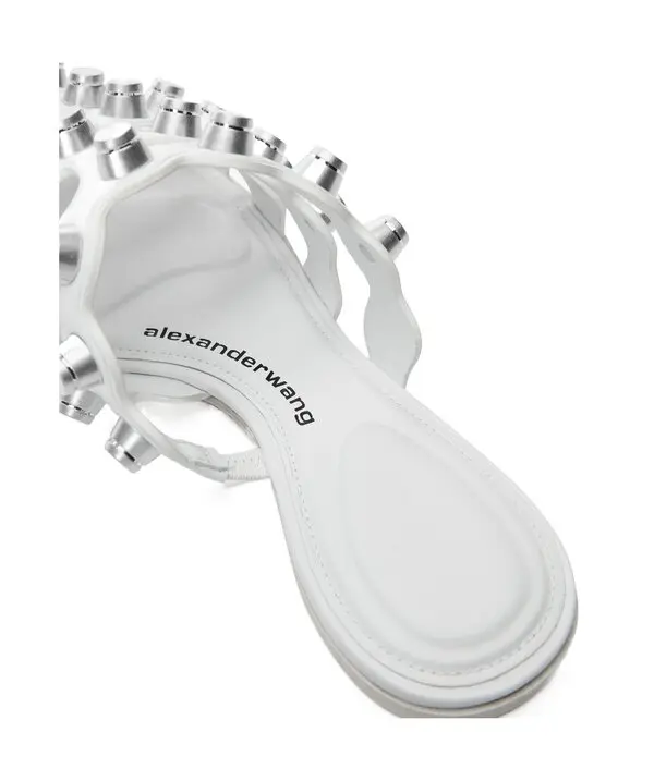 Alexander Wang Rexa Cage Slide Flats With Studded Detailing - White