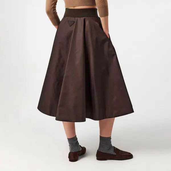 Prada Zippered Midi Skirt - Moro
