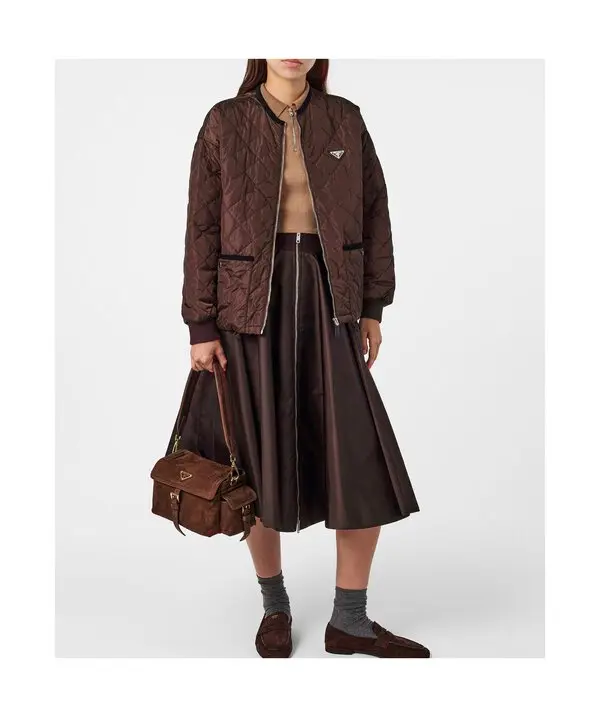 Prada Zippered Midi Skirt
