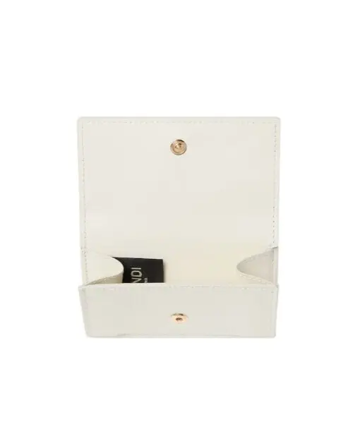 Fendi Ff Mini Trifold Parchment-coloured Leather Wallet
