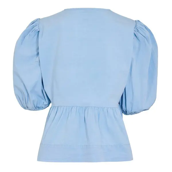 GANNI Peplum Blouse With Tie Detail