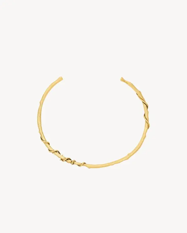 Saint Laurent Cassandre Mulberry Torc Necklace In Metal