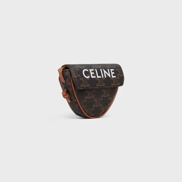 Celine Mini Triangle In Triomphe Canvas With Print