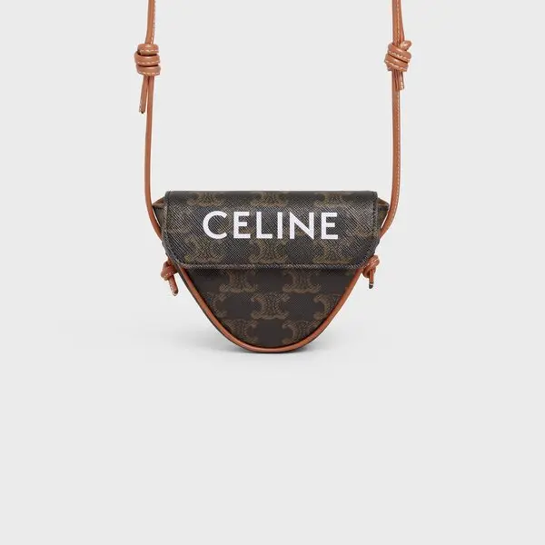 Celine Mini Triangle In Triomphe Canvas With Print