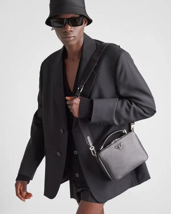 Prada Brique Medium Saffiano Leather Bag