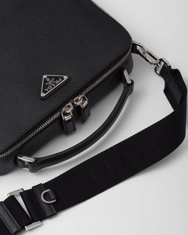 Prada Brique Medium Saffiano Leather Bag