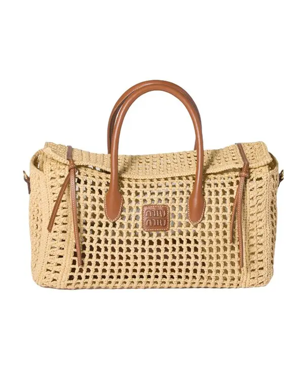 Miu Miu Raffia Top-handle Bag