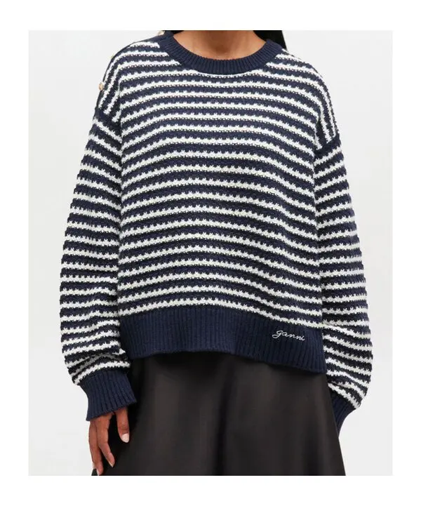 GANNI Striped Wool Jumper