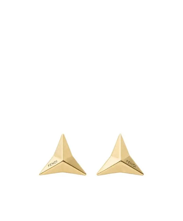 Fendi Sign Stud Earrings - Golden