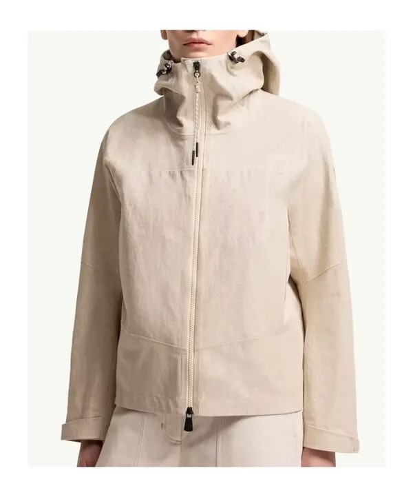 Moncler Chartres Linen Blend Hooded Jacket