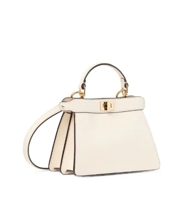 Fendi Peekaboo Iseeu Petite Parchment-coloured Leather Bag