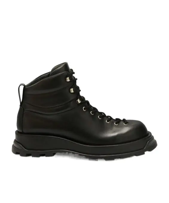 JIL SANDER Lace-up Ankle Boots - Black