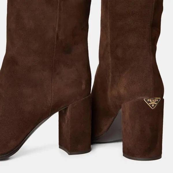 Prada Classic Knee-high Block Heel Boots