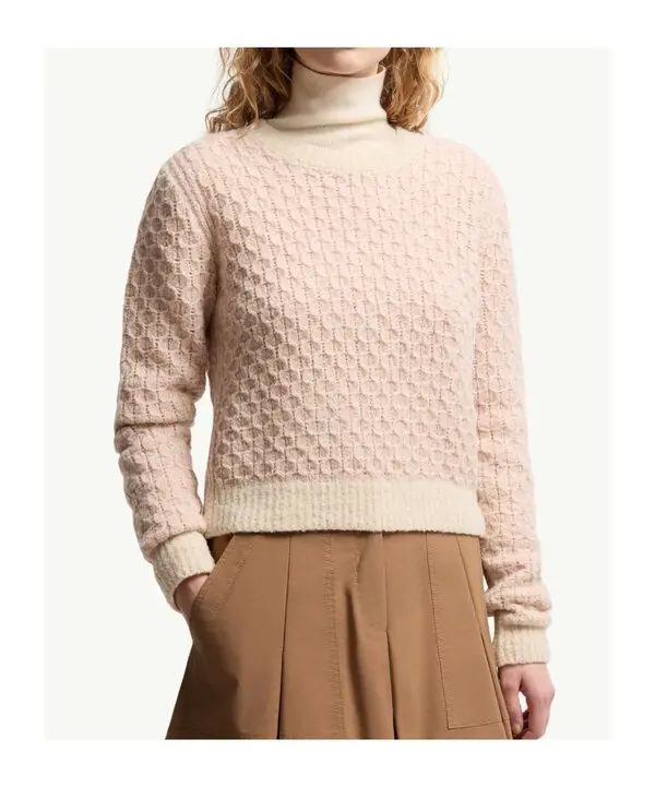 Moncler Ribbed Wool Blend Crew Neck Sweater
