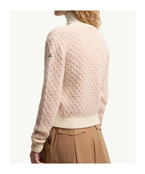 Moncler Ribbed Wool Blend Crew Neck Sweater