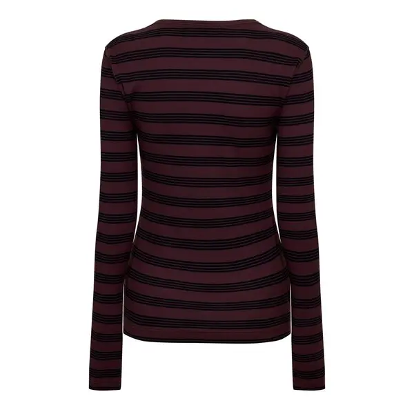 GANNI Striped Long Sleeve Crewneck T-shirt