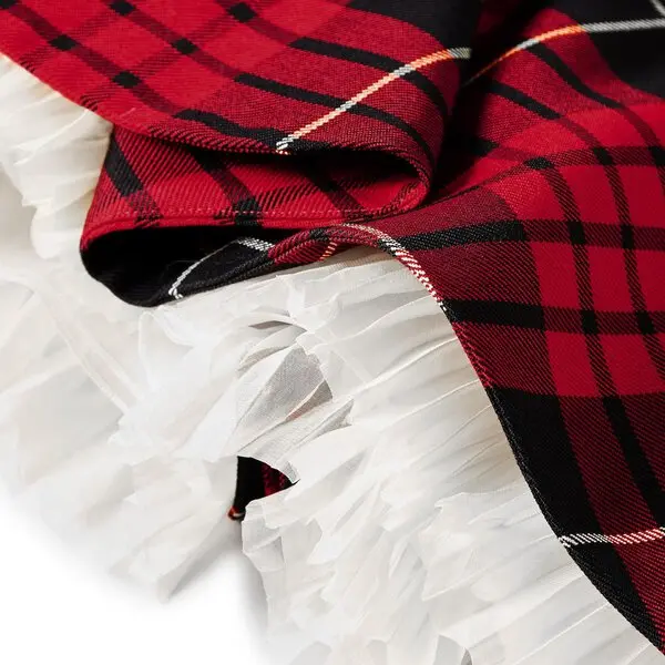 Alexander McQueen Tartan Ruffle Mini Skirt - Red