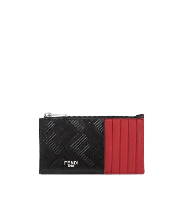 Fendi Ff-pattern Zip Cardholder