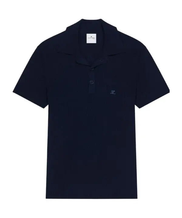 COURREGES Ribbed Polo Shirt