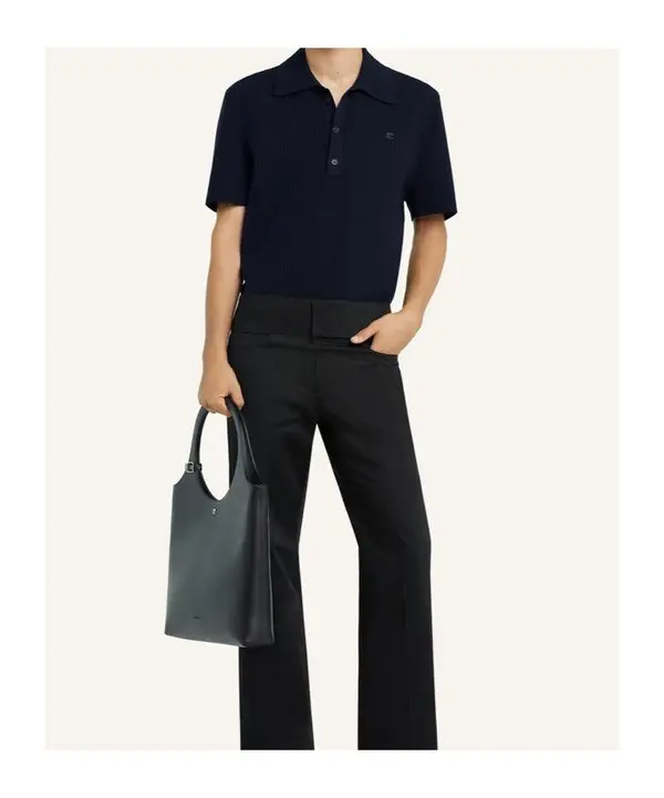 COURREGES Ribbed Polo Shirt