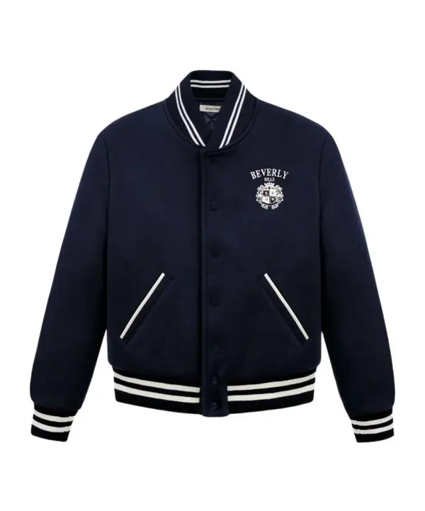 SPORTY  RICH Sporty & Rich Embroidered Striped Trim Jacket