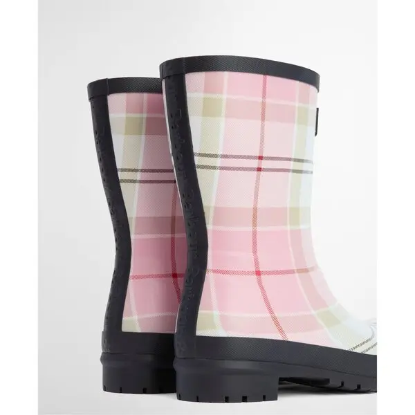 Barbour Calf-length Plaid Rain Boots With Custom Outsole