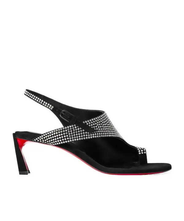 CHRISTIAN LOUBOUTIN Rhinestone Embellished Slingback Sandals