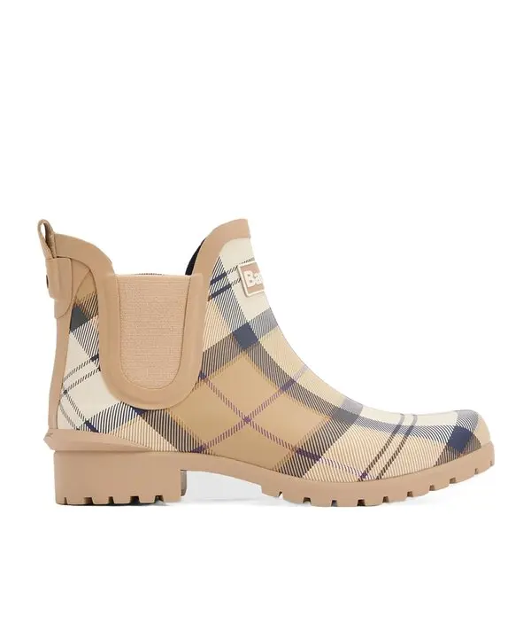 Barbour Logo Plaid Ankle Boots - Nude