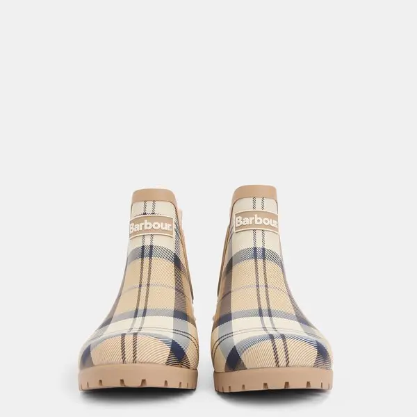 Barbour Logo Plaid Ankle Boots - Nude