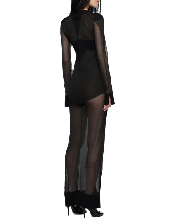 JEAN PAUL GAULTIER Long Sleeve Knitted Maxi Dress - Black