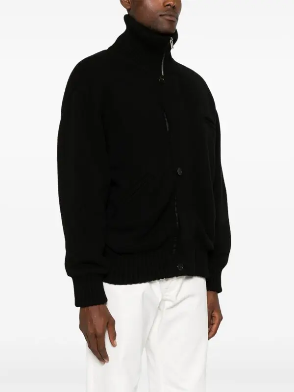 Saint Laurent Button Detailed High-neck Cardigan Jacket