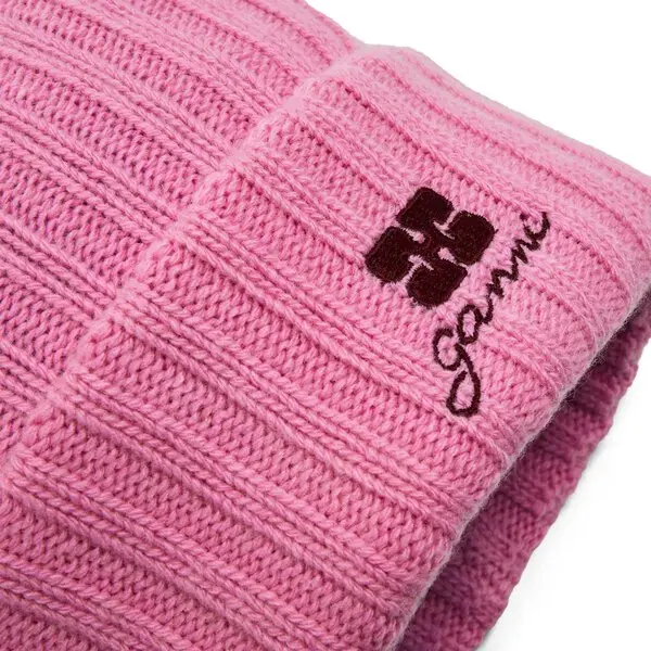 GANNI Future Logo Knit Beanie