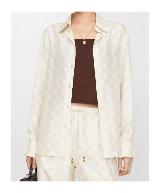 Burberry Classic Fit Knight Checkerboard Silk Shirt