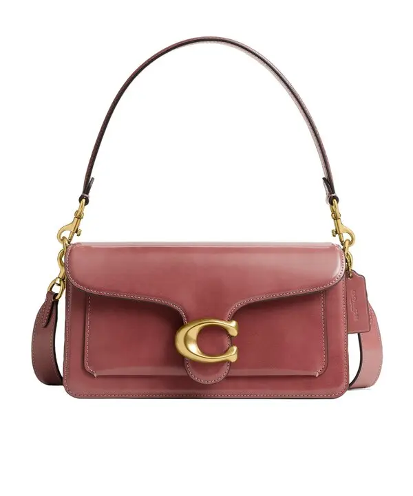 COACH Genuine Cowhide Magnetic Closure Shoulder Bag - Red