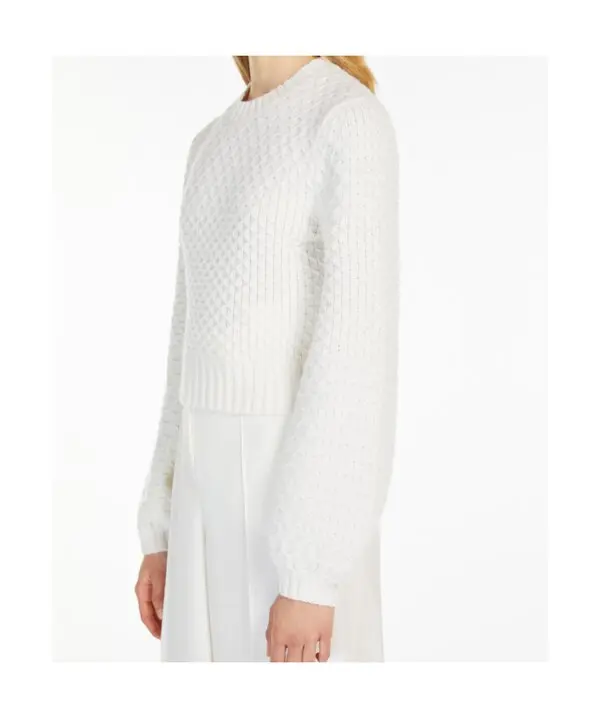 Max Mara Elvira Crewneck Knitted Jumper - White