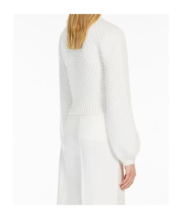 Max Mara Elvira Crewneck Knitted Jumper - White