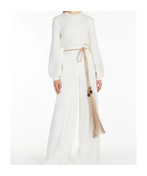 Max Mara Elvira Crewneck Knitted Jumper - White
