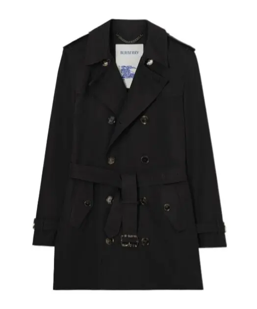 Burberry Mid-length Paisley Lace Foxfield Trench Coat - Black