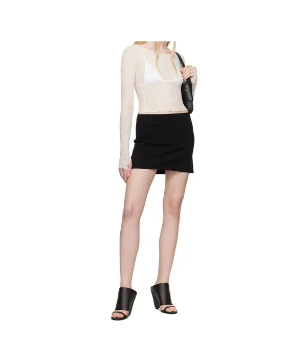 MARINE SERRE White Mesh Cropped Top