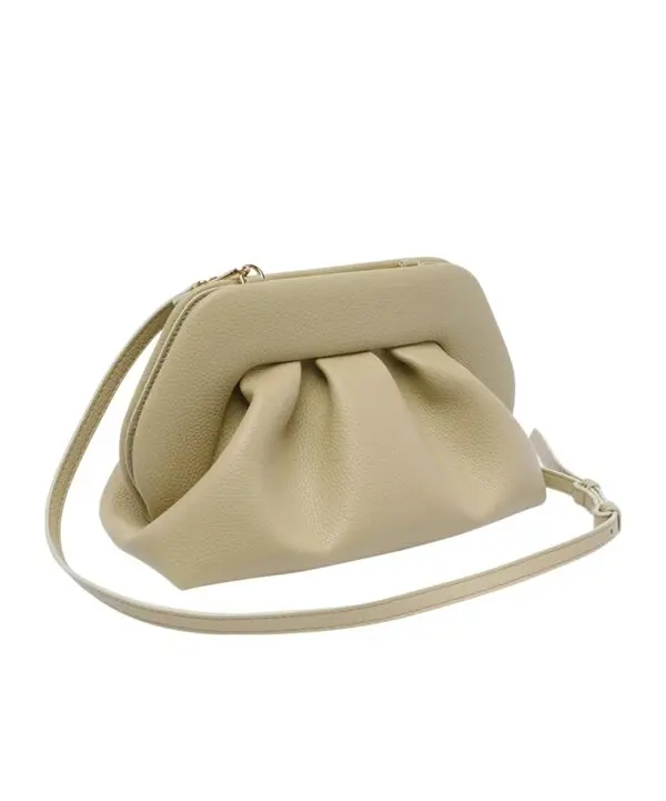 THEMOIRE Tia Pleated Clutch Bag - Olive