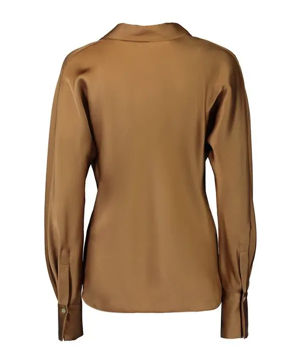Vince Long Sleeve Shirt With Classic Collar - Brown