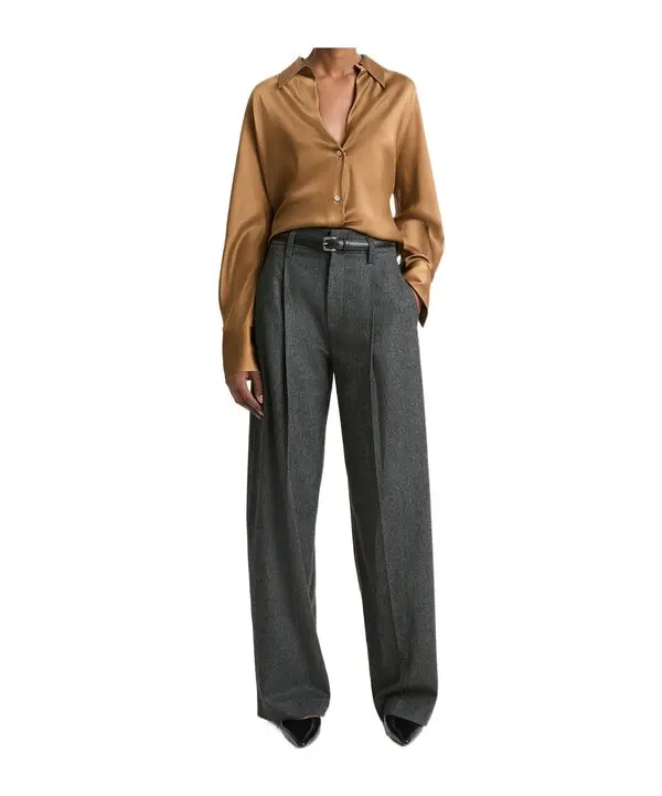 Vince Long Sleeve Shirt With Classic Collar - Brown