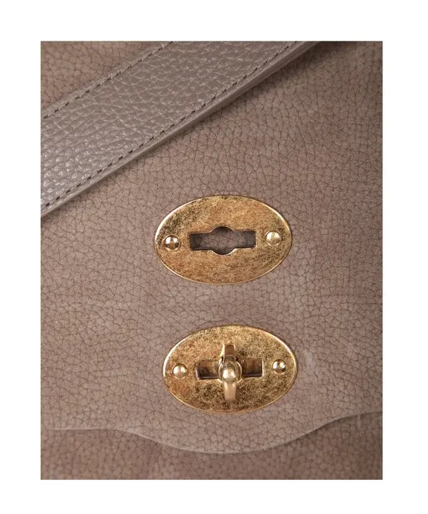 ZANELLATO Flip Shoulder Bag With Golden Swivel Button