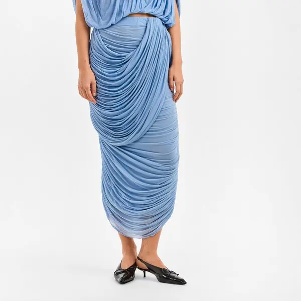 Magda Butrym Ruched Midi Skirt