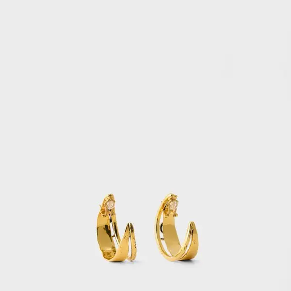 Saint Laurent Metal Hoop Earrings - Yellow